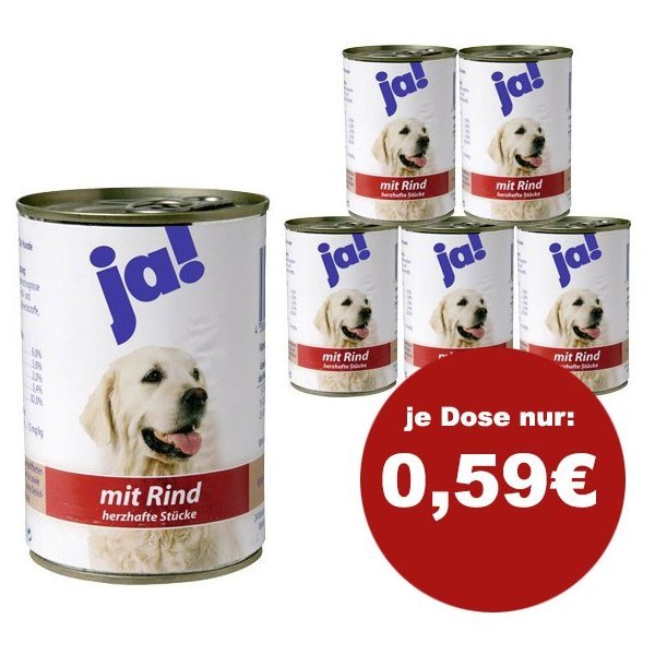 Ja! mit Rind herzhafte Stücke Nassfutter Hund günstig günstig | petadilly Ja! mit Rind herzhafte Stücke Nassfutter Hund günstig günstig | petadilly